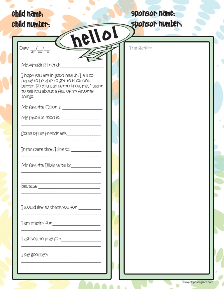 Child Sponsorship Introduction Template | PDF