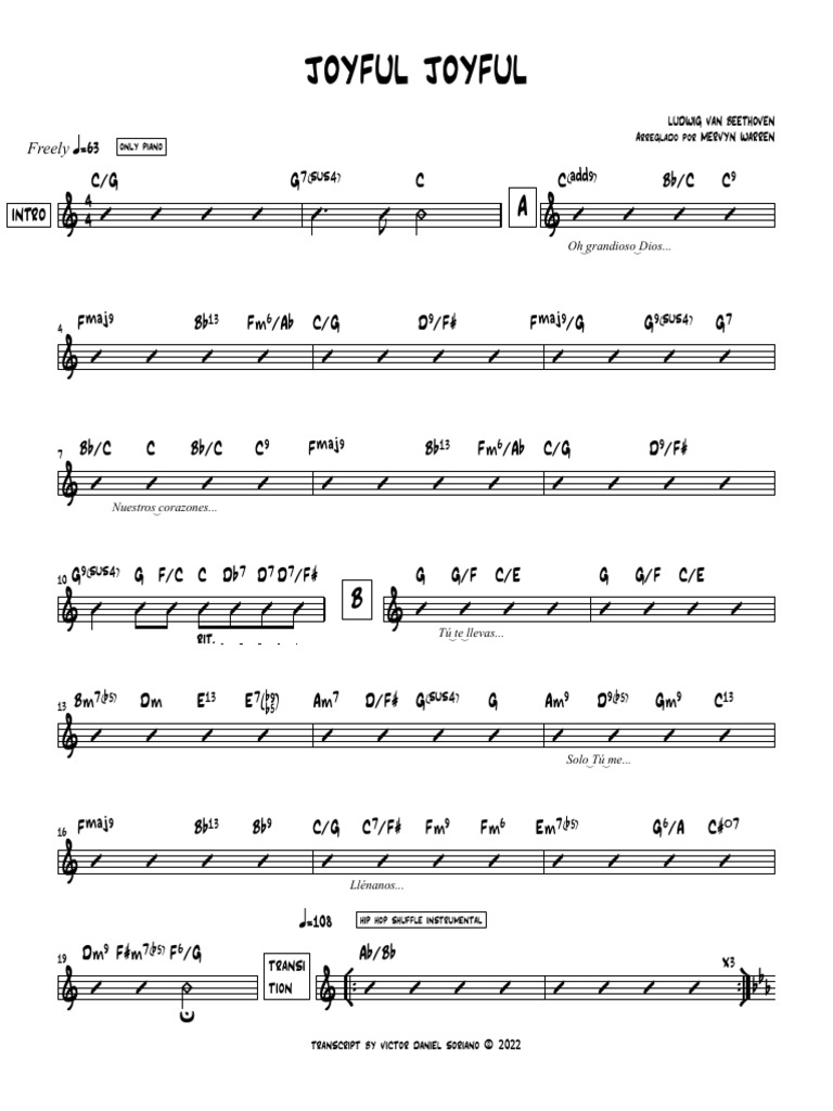 09 - JOYFUL JOYFUL - SISTER ACT 2 VERSION - Full Score | PDF