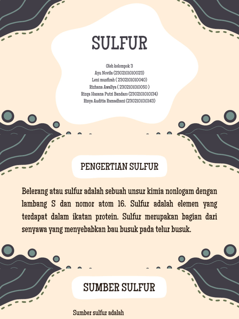 Fisiologi Klmpok 3 Sulfur | PDF