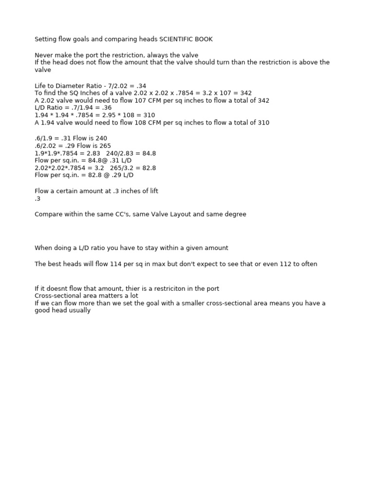 Cylinder Head Machining Notes | PDF