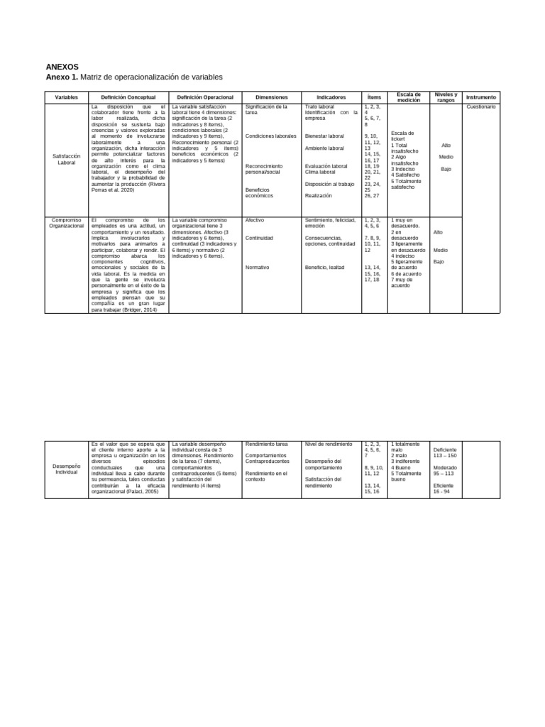 Matriz Operacional y de Consistencia - Modelo Gestion Mantenimiento | PDF