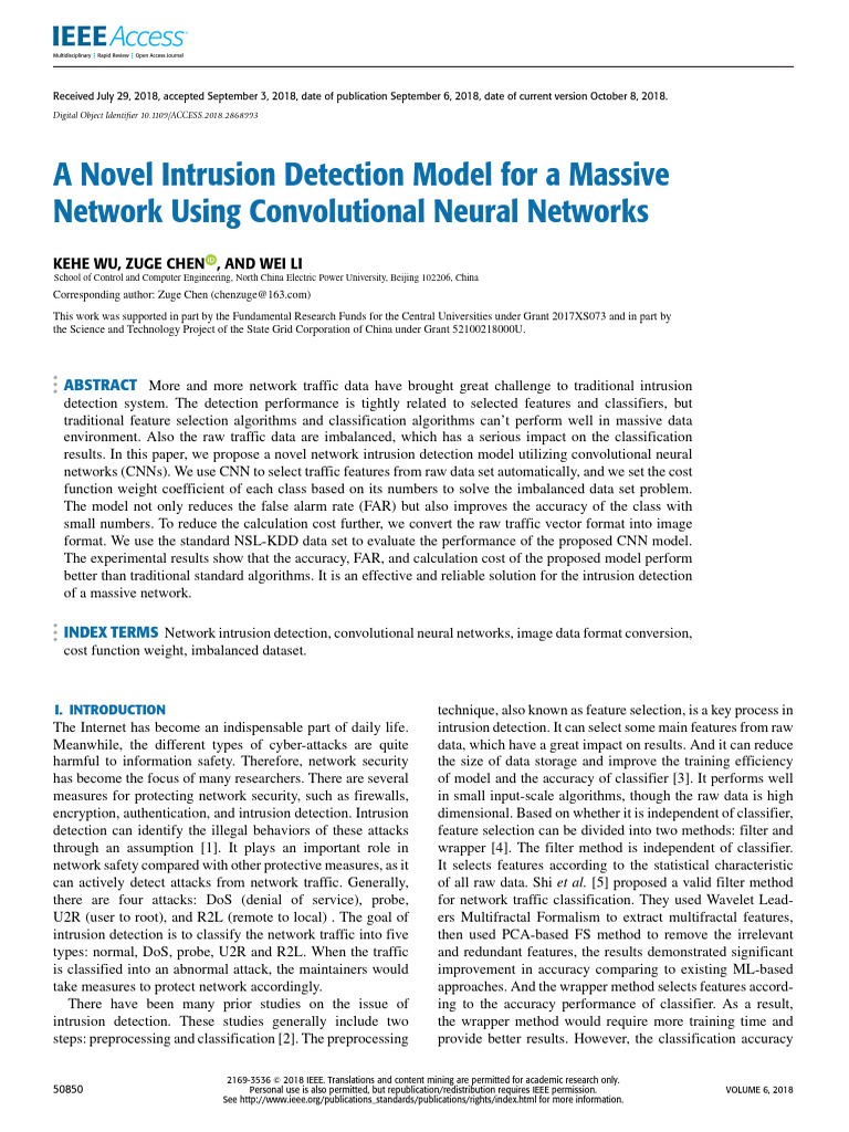 Q1 A Novel Intrusion Detection Model For A Massive Network Using