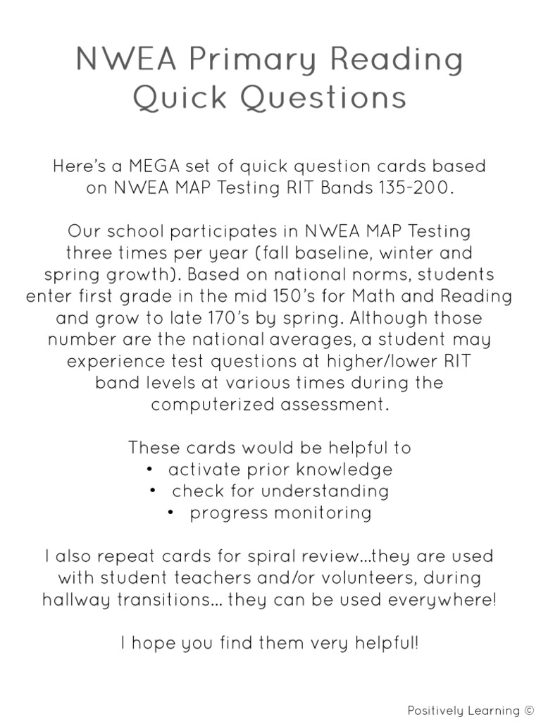 PL NWEA Reading Cards by RIT 2022 | PDF