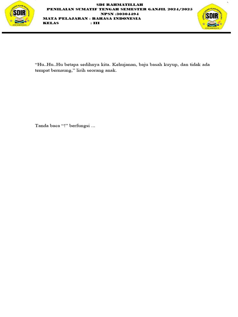 BAHASA INDONESIA KLS III Fix | PDF