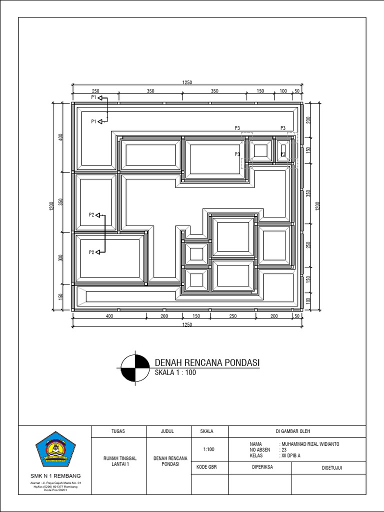 Denah Rencana Pondasi #4 | PDF