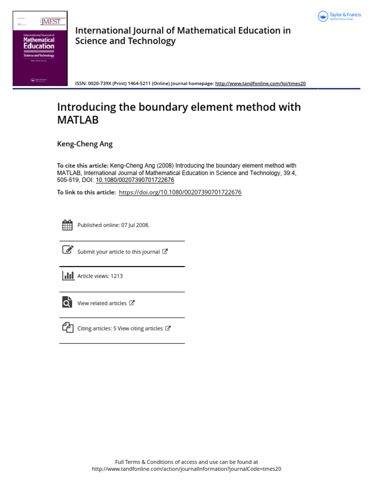 Introducing the Boundary Element Method | PDF