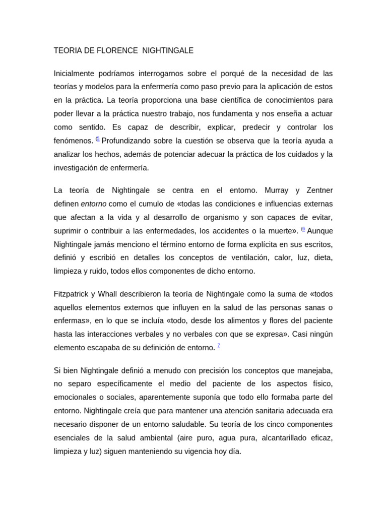 Teoria de Florence Nightingale | PDF