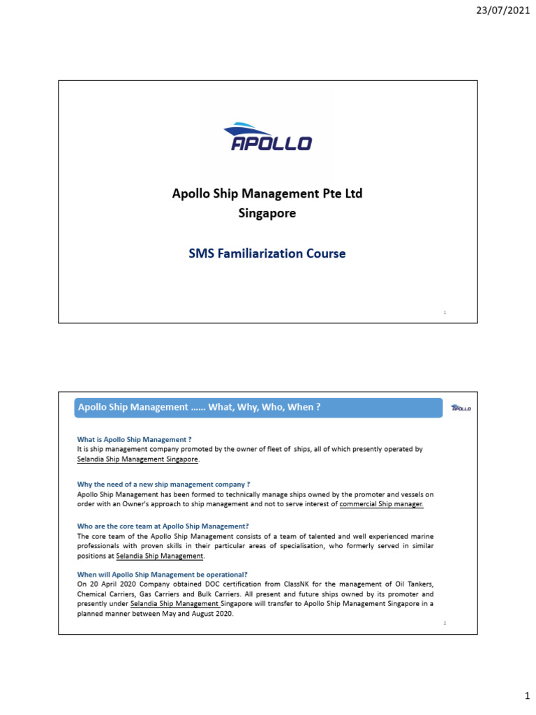 Apollo SMS Advanced Course | PDF
