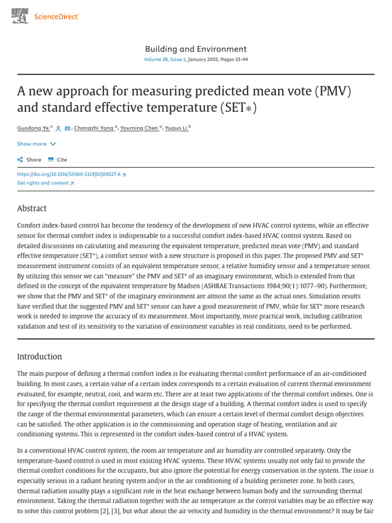 A New Approach For Measuring Predicted Mean Vote (PMV) and Standard ...