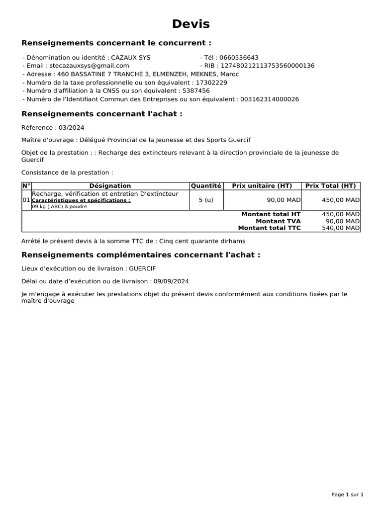 Devis | PDF
