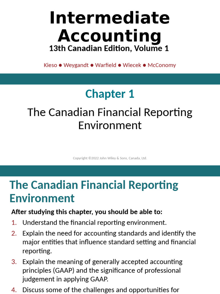 Intermediate Accounting: The Canadian Financial Reporting Environment | PDF