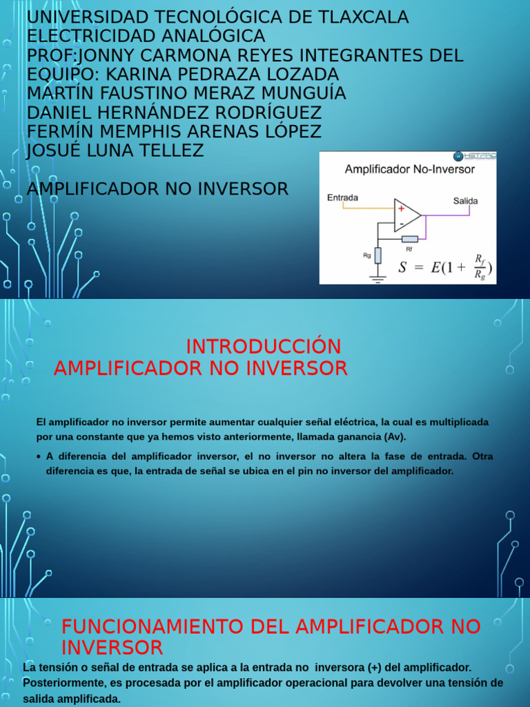 Amplificador No Inversor | PDF