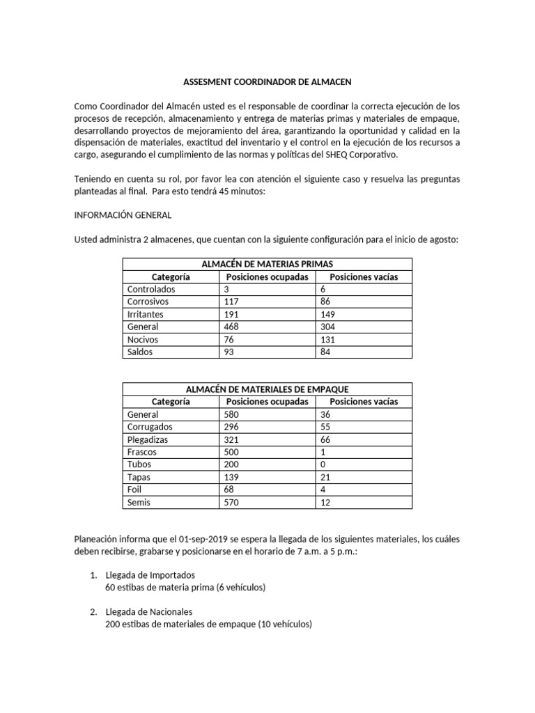 Ejercicio 1 ALMACEN | PDF