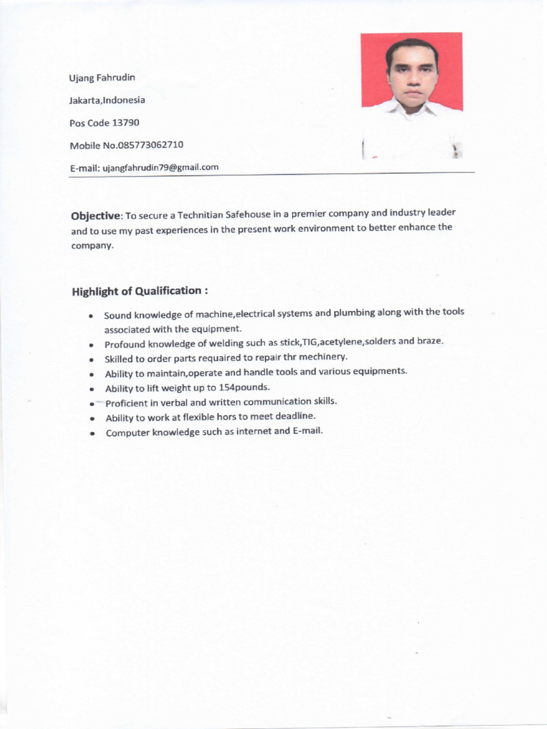 CV Ujang Fahrudin | PDF