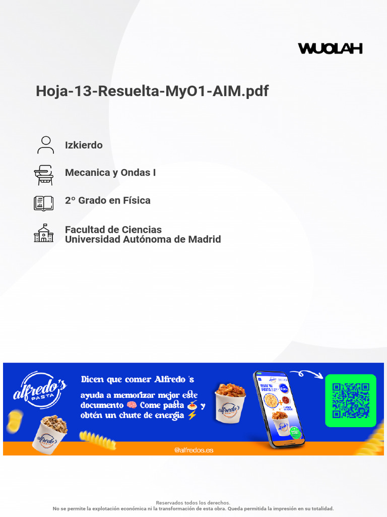 Wuolah Free Hoja 13 Resuelta MyO1 AIM | PDF