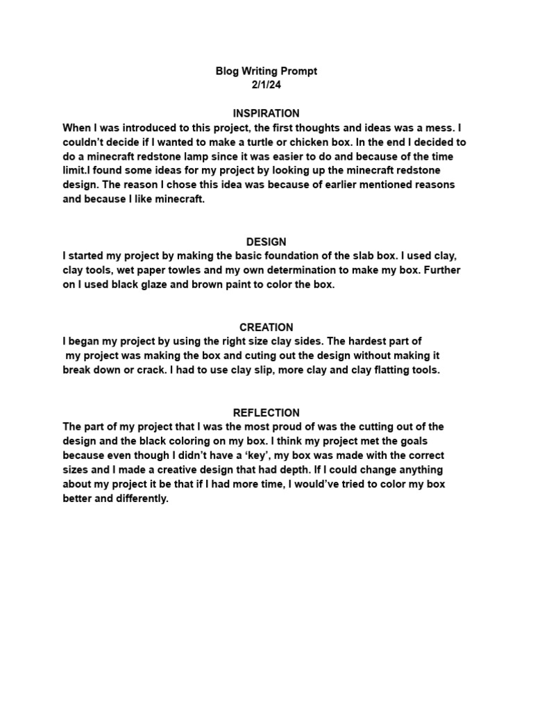 Blog - Writing - Prompt Slab Box | PDF