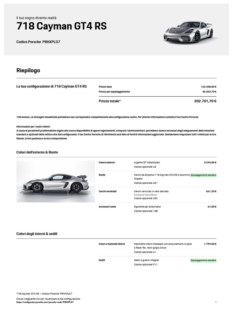 718 Cayman GT4 RS | PDF