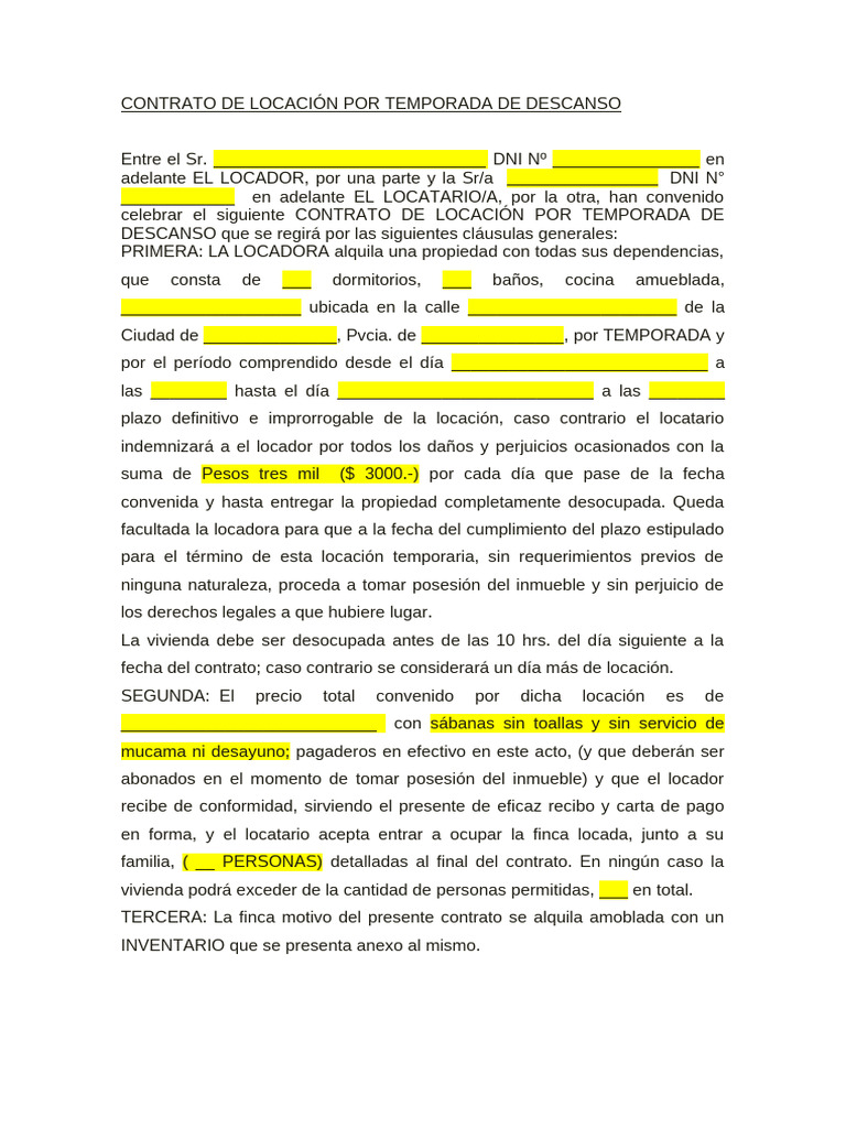 Contrato Modelo | PDF