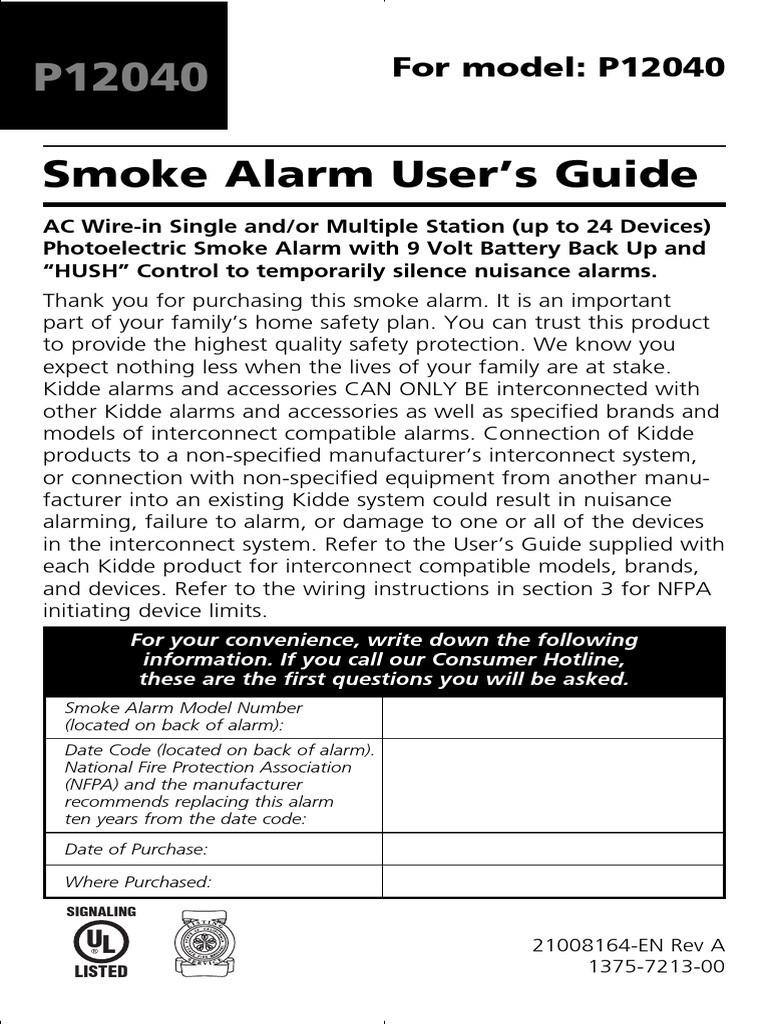 User-Guide-Kidde-P12040-1375-7 | PDF