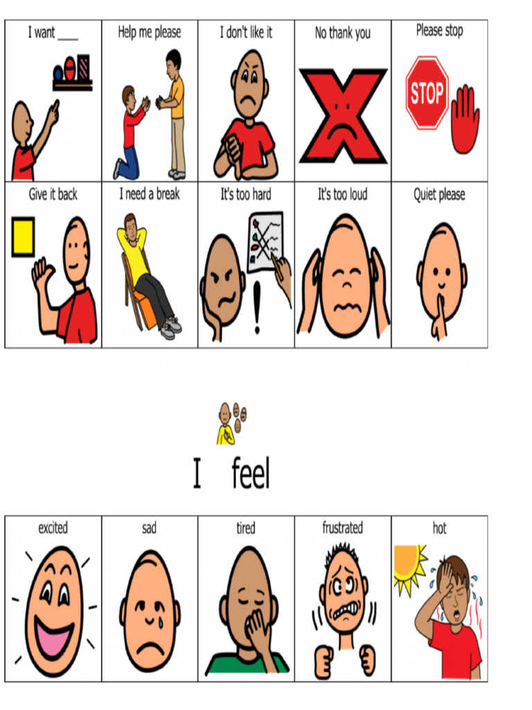 PECS Visuals Requests and I Feel | PDF