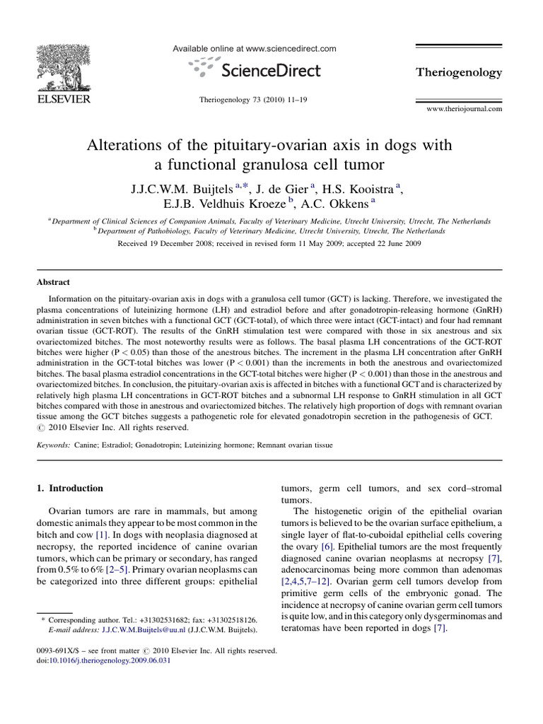 Alterations of The Pituitary-Ovarian Axis in Dogs With | PDF