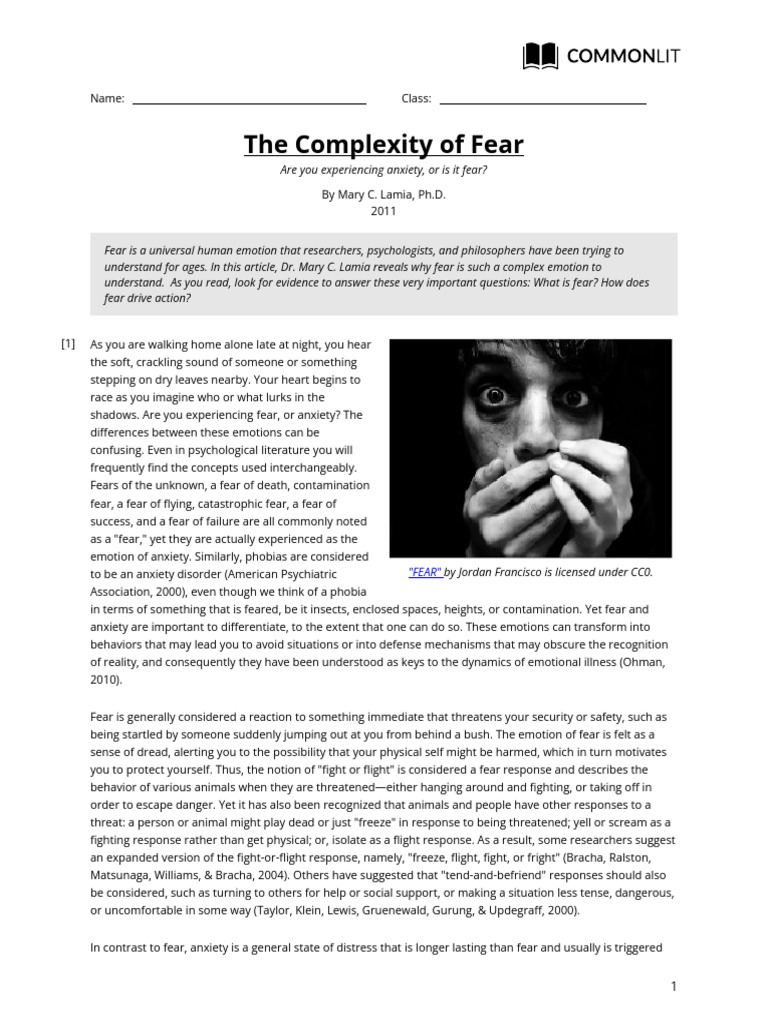 The Complexity of Fear-Teacher-12 | PDF
