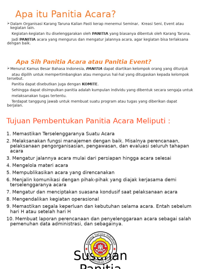 Apa Sih Panitia Acara Atau Panitia Event? | PDF