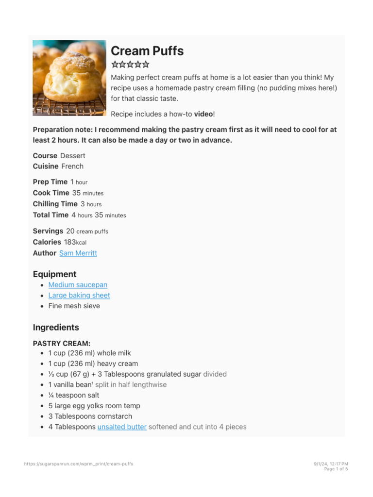 Cream Puffs - Sugar Spun Run | PDF