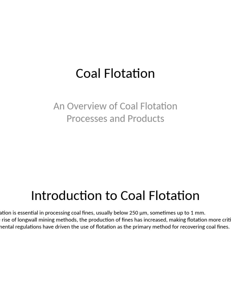Coal Flotation Presentation | PDF