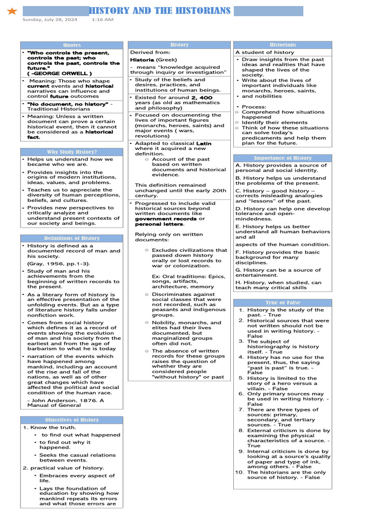 HISTORY AND THE HISTORIANS | PDF