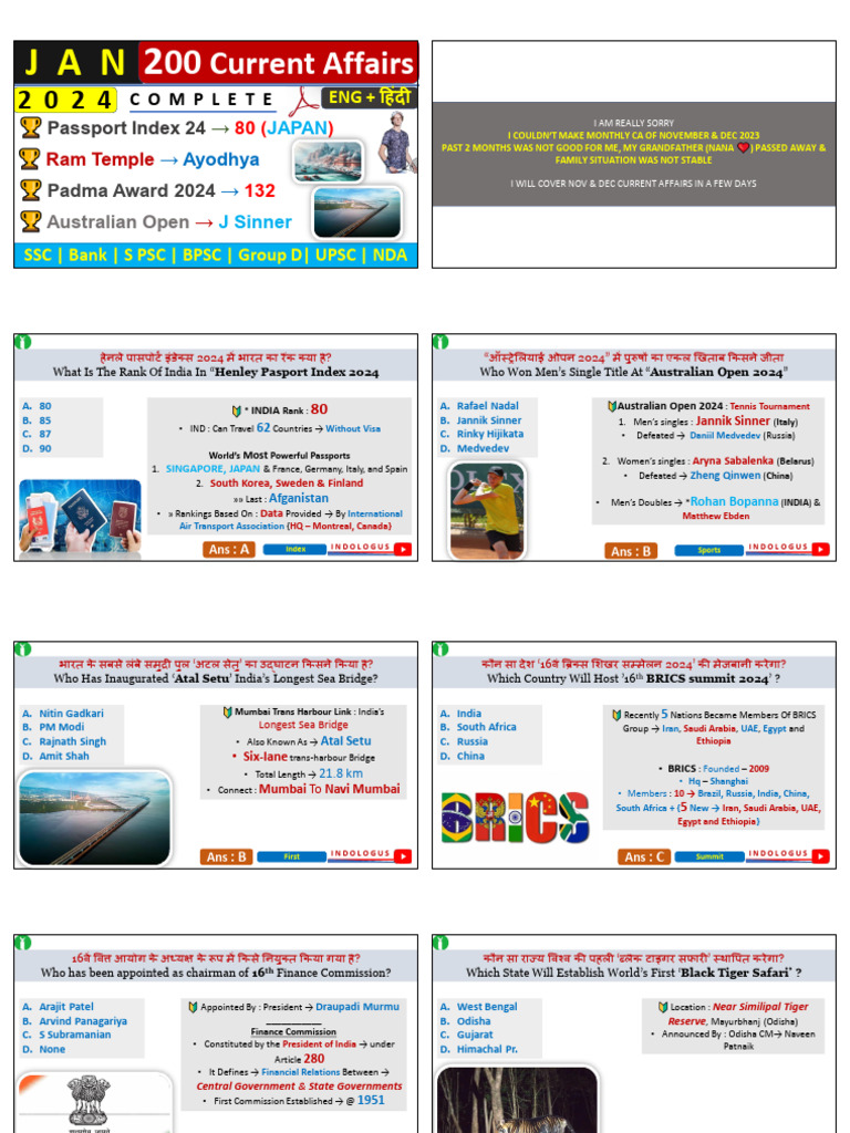 1 Indologus Jan 2024 Monthly Ca | PDF