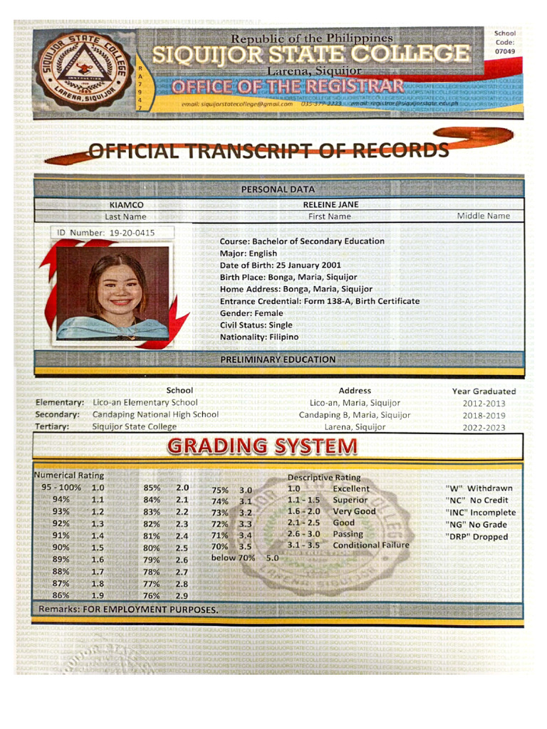 LET and TOR Record | PDF