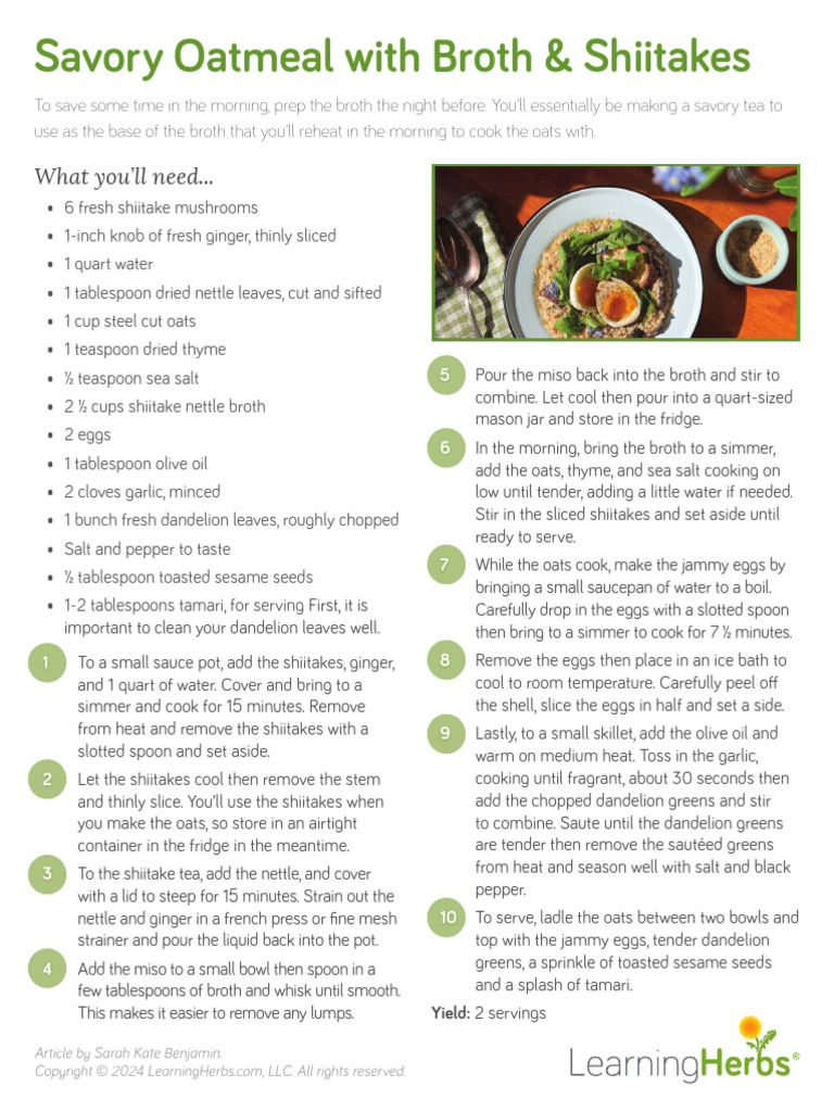 Savory Oatmeal | PDF