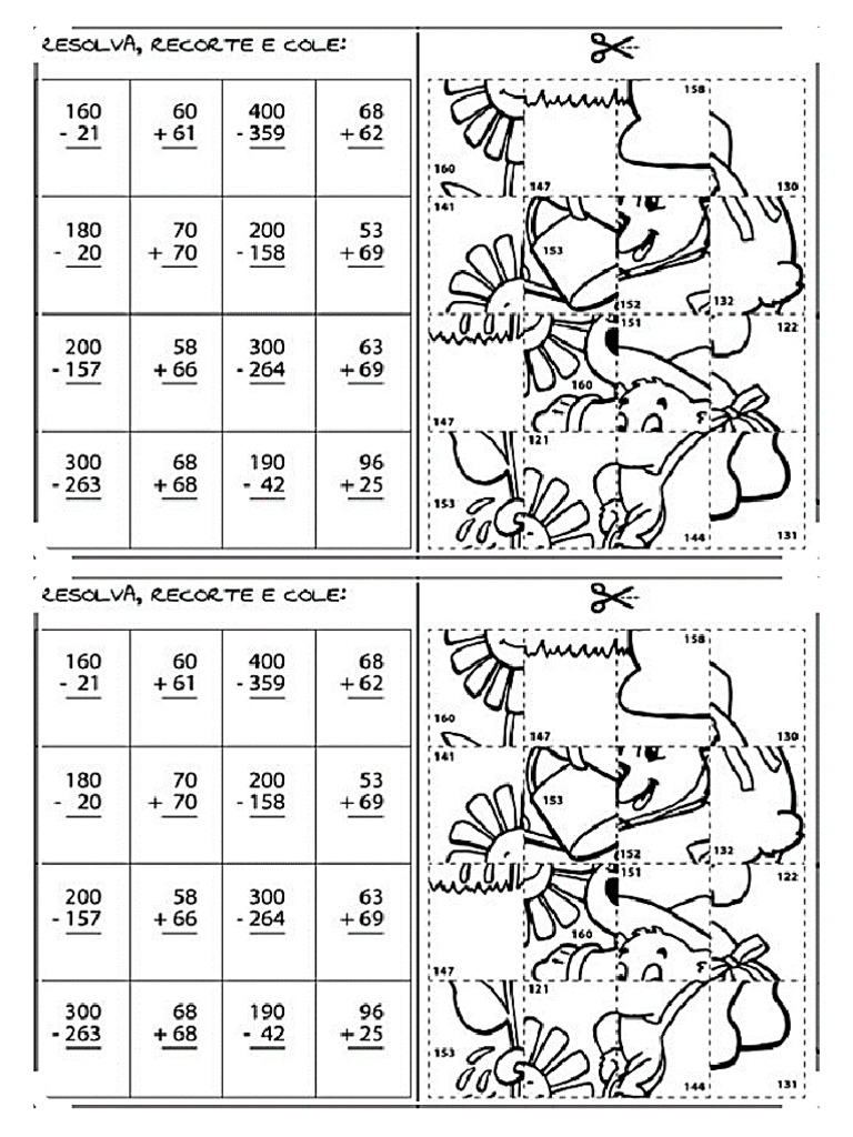 SUMAS Y RESTAS CON ROMPECABEZAS | PDF