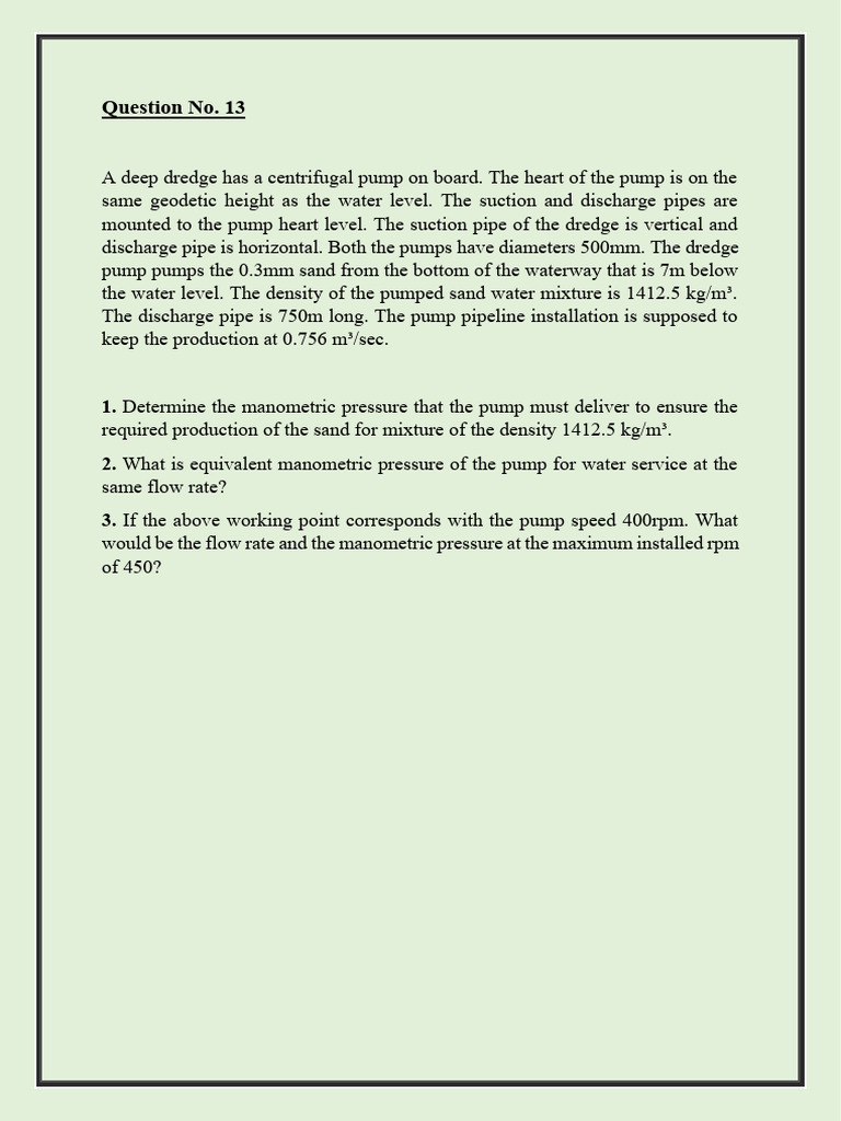 Pump Math Solved | PDF