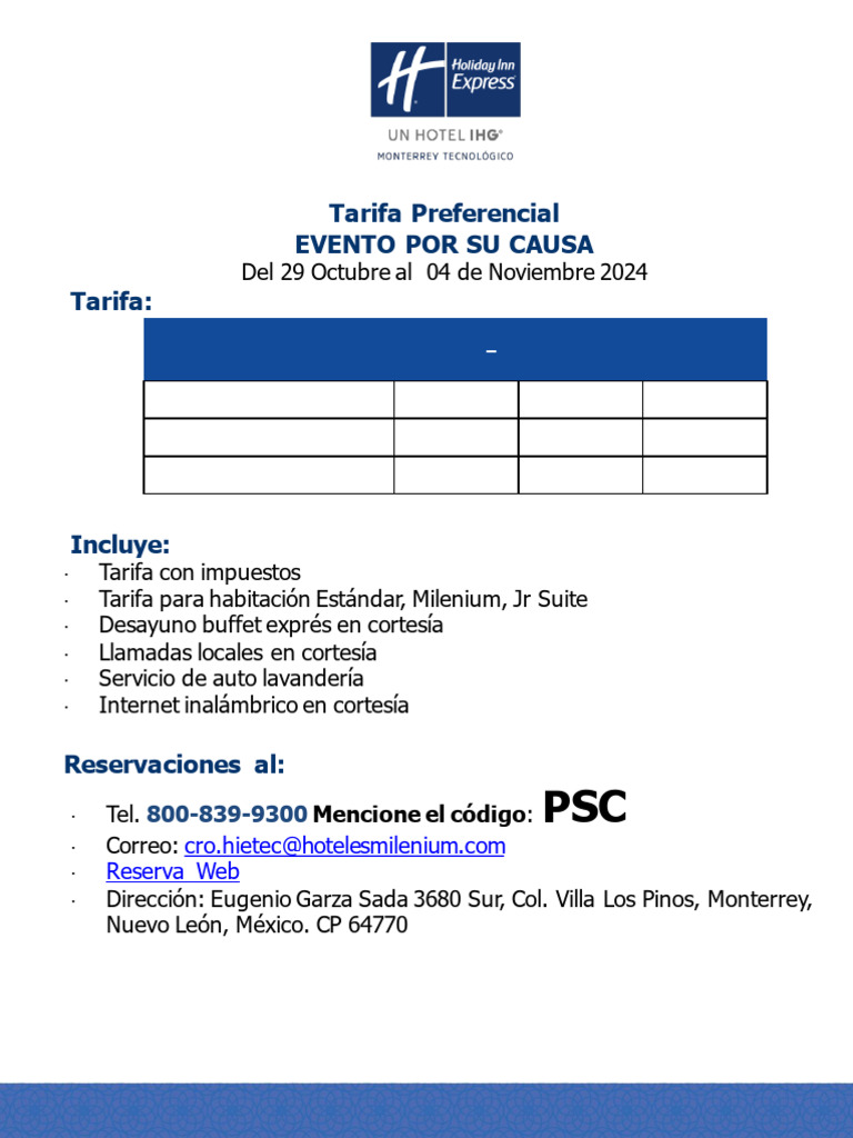 Hotel-Holiday-Inn-Express-Tecnologico-PSC24 | PDF