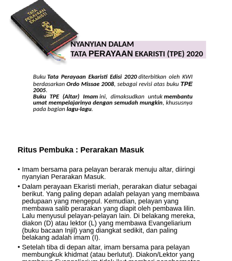 Nyanyian Di TPE 2020 | PDF