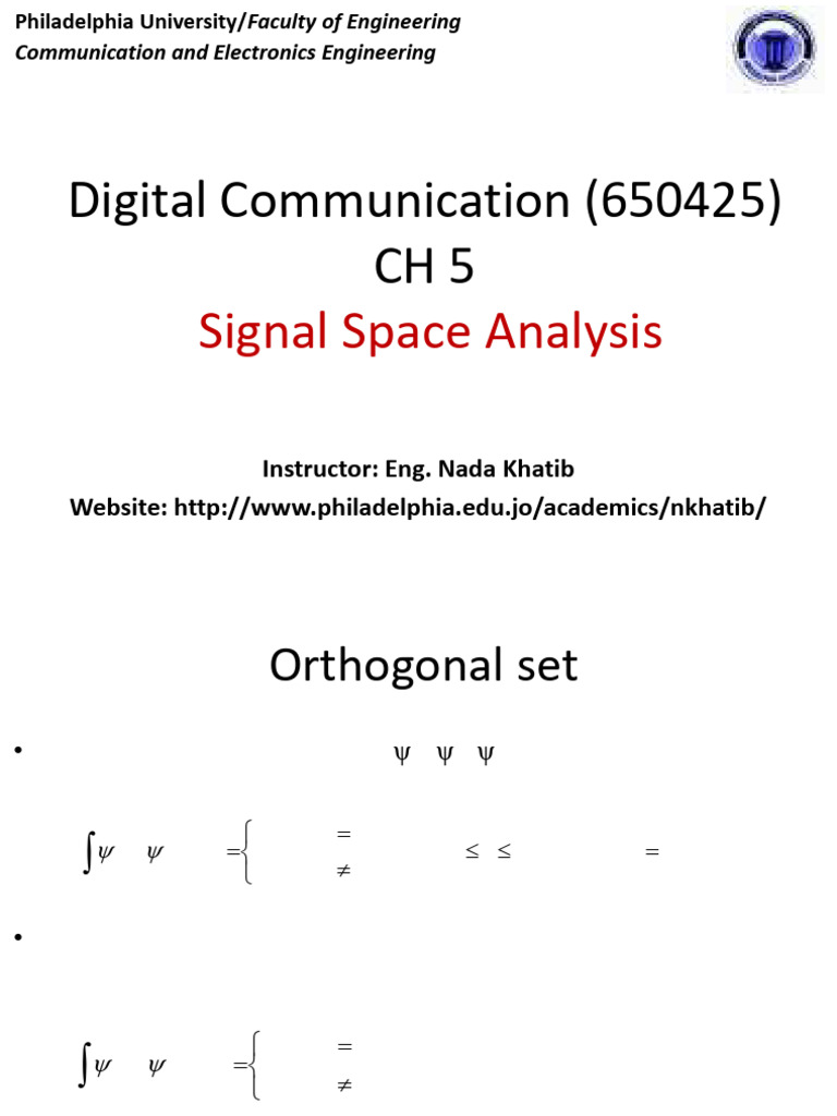 1_Signal space analysis | PDF