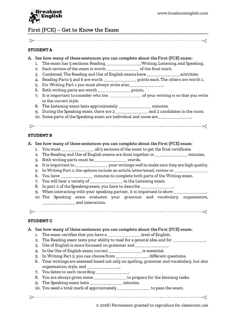 First FCE Get To Know The Exam | PDF