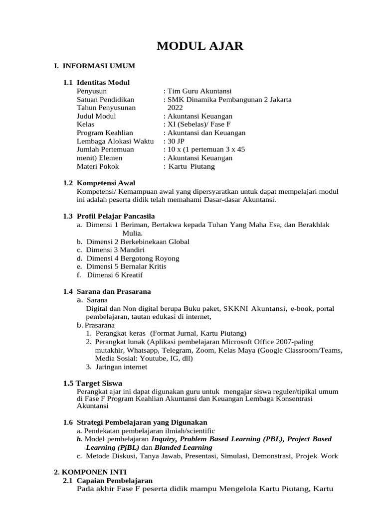Modul Ajar Aku | PDF