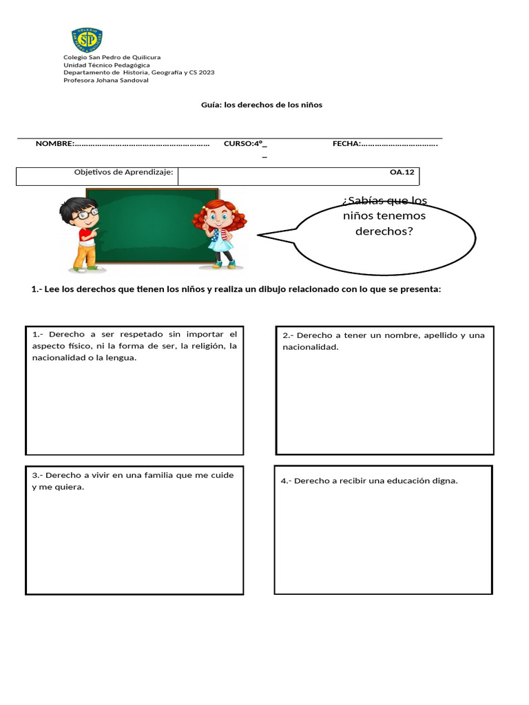 Guia de Cuarto Básico | PDF