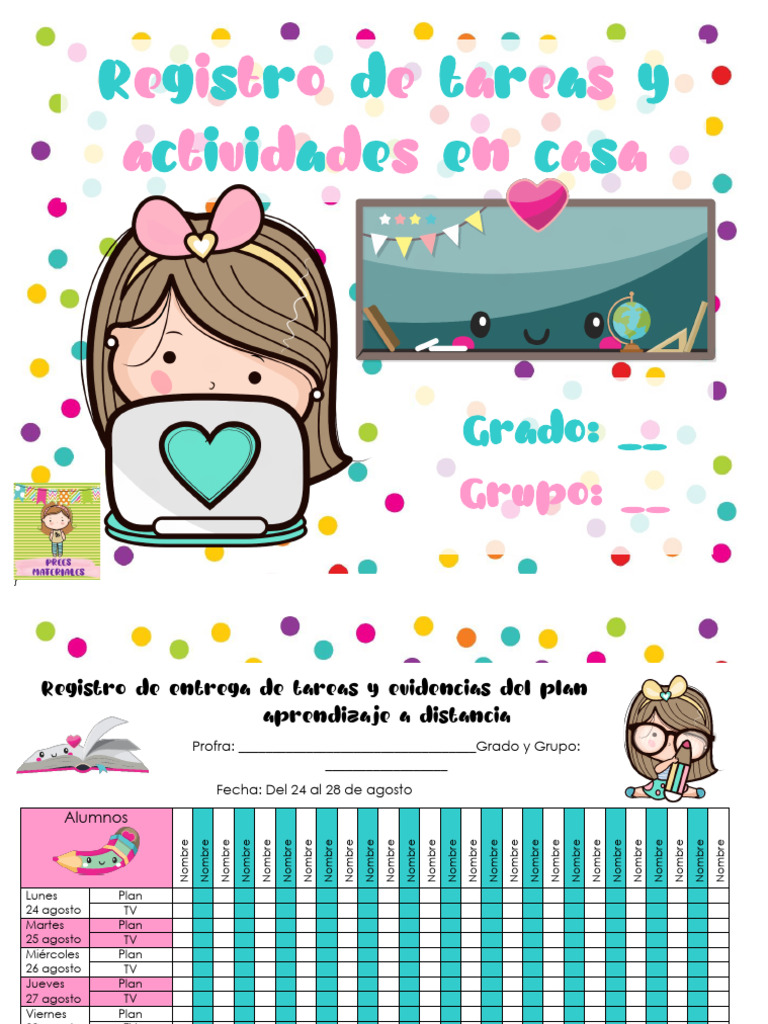 Registro de Entrega de Tareas y Evidencias Del Plan Aprendizaje en Casa ...