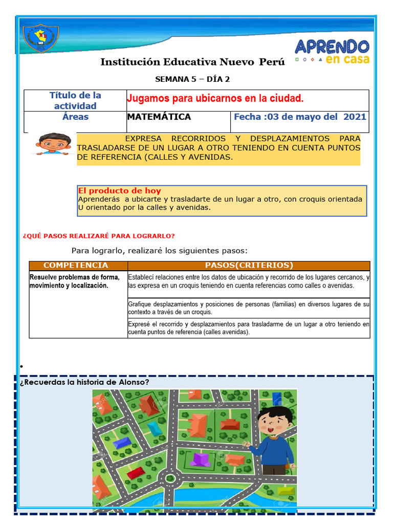 Actividad de Aprendizaje - Matemática - 04-05 - 2021 | PDF
