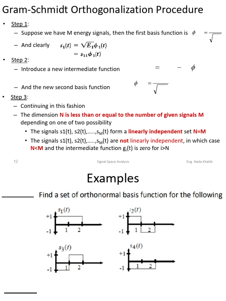 2 - Gram-Schmidt Orthogonalization Procedure | PDF