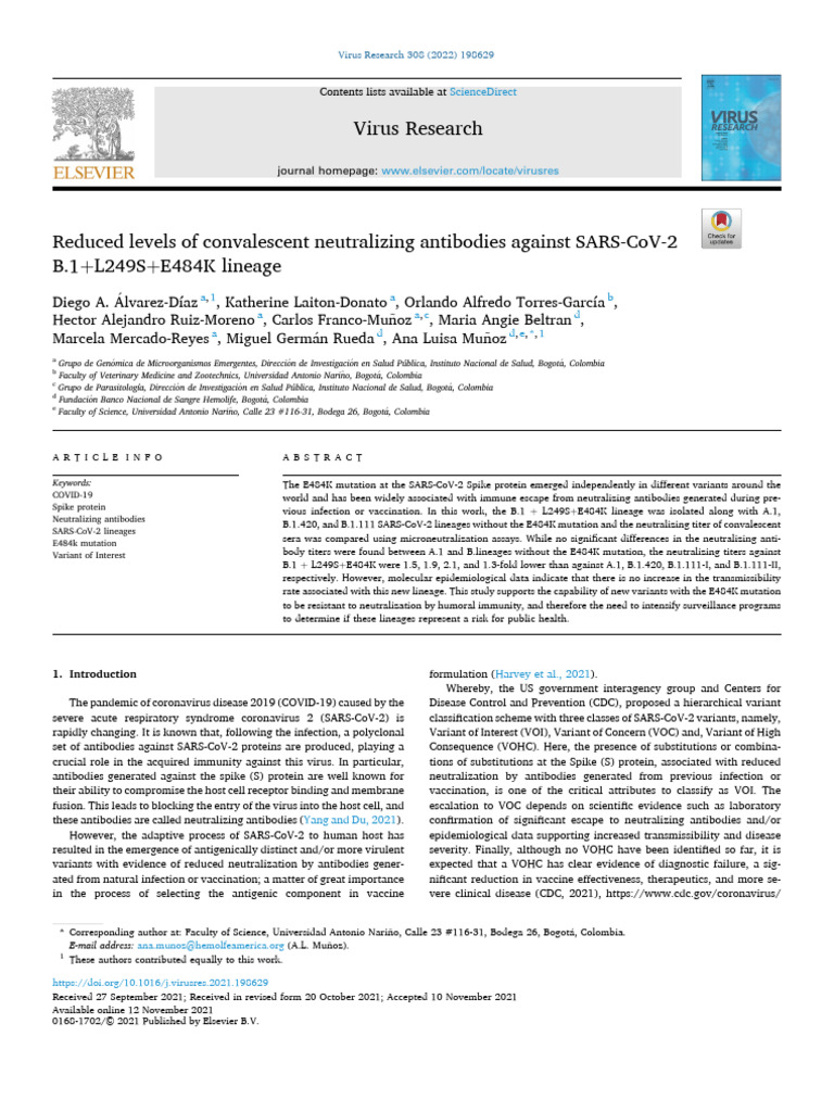 26 - Reduced Levels of Convalescent Neutralizing Antibodies Against ...