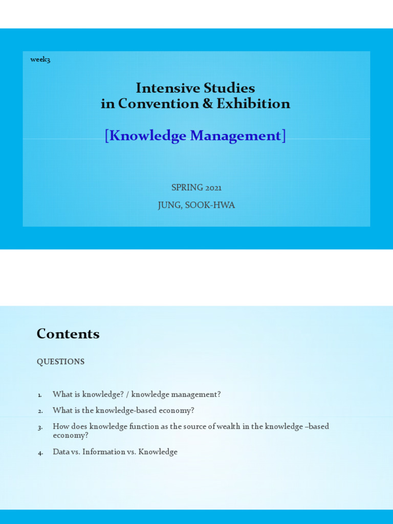 (Week 3) Knowledge Management PDF | PDF