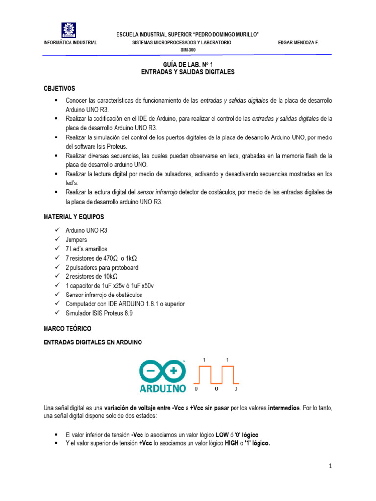 Sim-300 Lab1 Entradas y Salidas Digitales 2-2024 | PDF