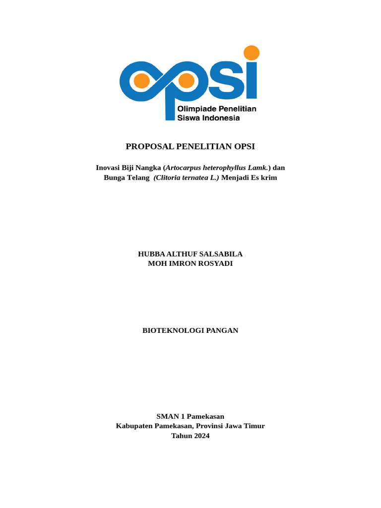 Proposal Penelitian Opsi | PDF