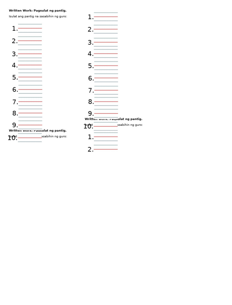 Fil Written Work Pantig | PDF