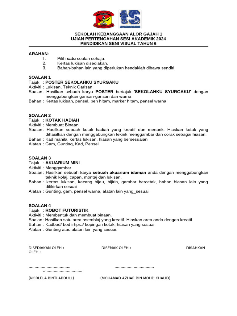 Upsa PSV Tahun 6 2024 | PDF